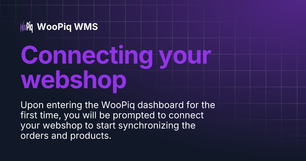 Connecting your webshop | WooPiq WMS